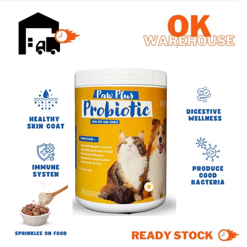 PAW PLUS Pet Probiotic Cat Dog Constipation Enzyme Supplement Bad ...
