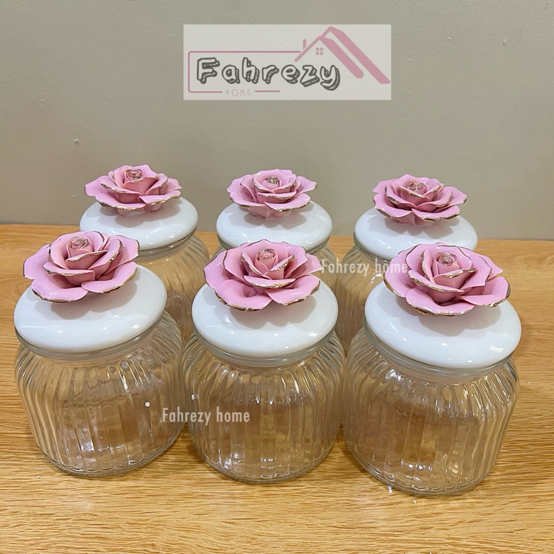 [Ready Stock] Balang Kuih Raya Bunga Aesthetic 6in1 Kedap Udara Ceramic ...