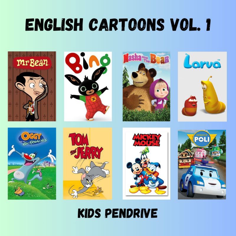 E1 ENGLISH CARTOONS VOL1 32GB USB KINGSTON - PENDRIVE KARTUN KANAK ...