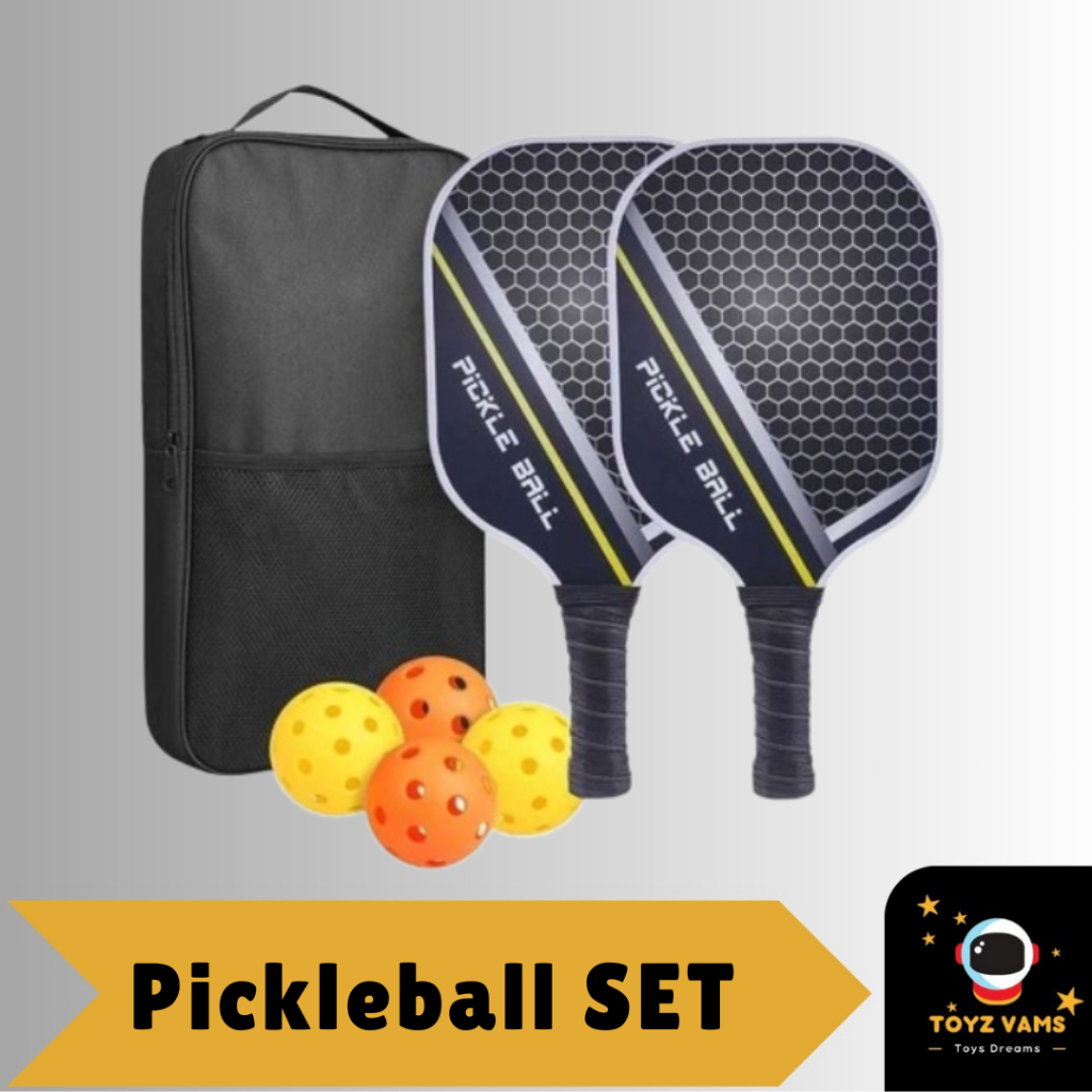 Full Set Carbon Pickleball Paddle 2 Paddles, 4 Balls, and 1 Durable ...
