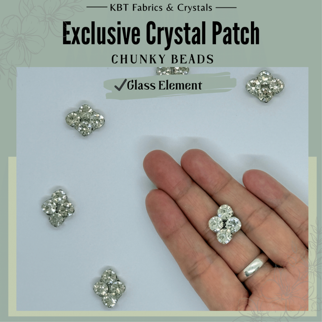 [1pcs] Iron on Exclusive Glass Crystal Patch Manik Tampal Diamond ...