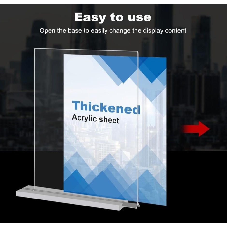 T-Shape Card Menu Stand Display Table A4 A5 A6 Acrylic Sign Holder ...