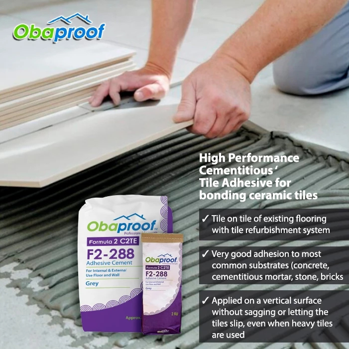 OBAPROOF 2KG F2-288 - HIGH PERFORMANCE CEMENTITIOUS TILE ADHESIVE FOR ...