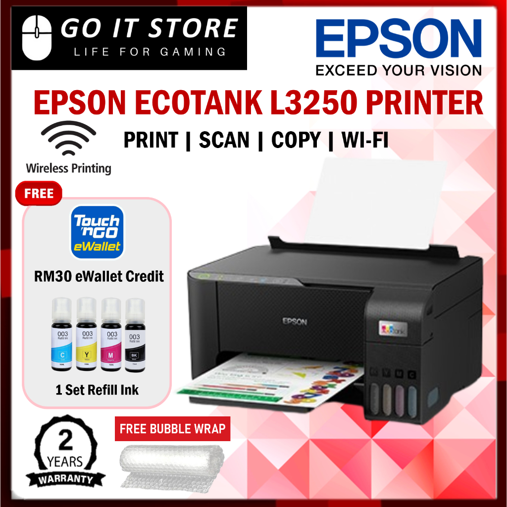 Epson EcoTank L3210 / L3250 / L3256 A4 Wi-Fi All-in-One Ink Tank ...
