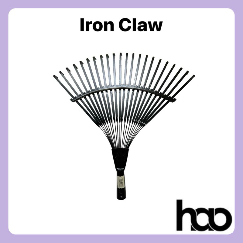 BLACK GARDENING IRON RAKE CRAWLER CLAW CAKAR BESI TAMAN HITAM SWEEPING ...