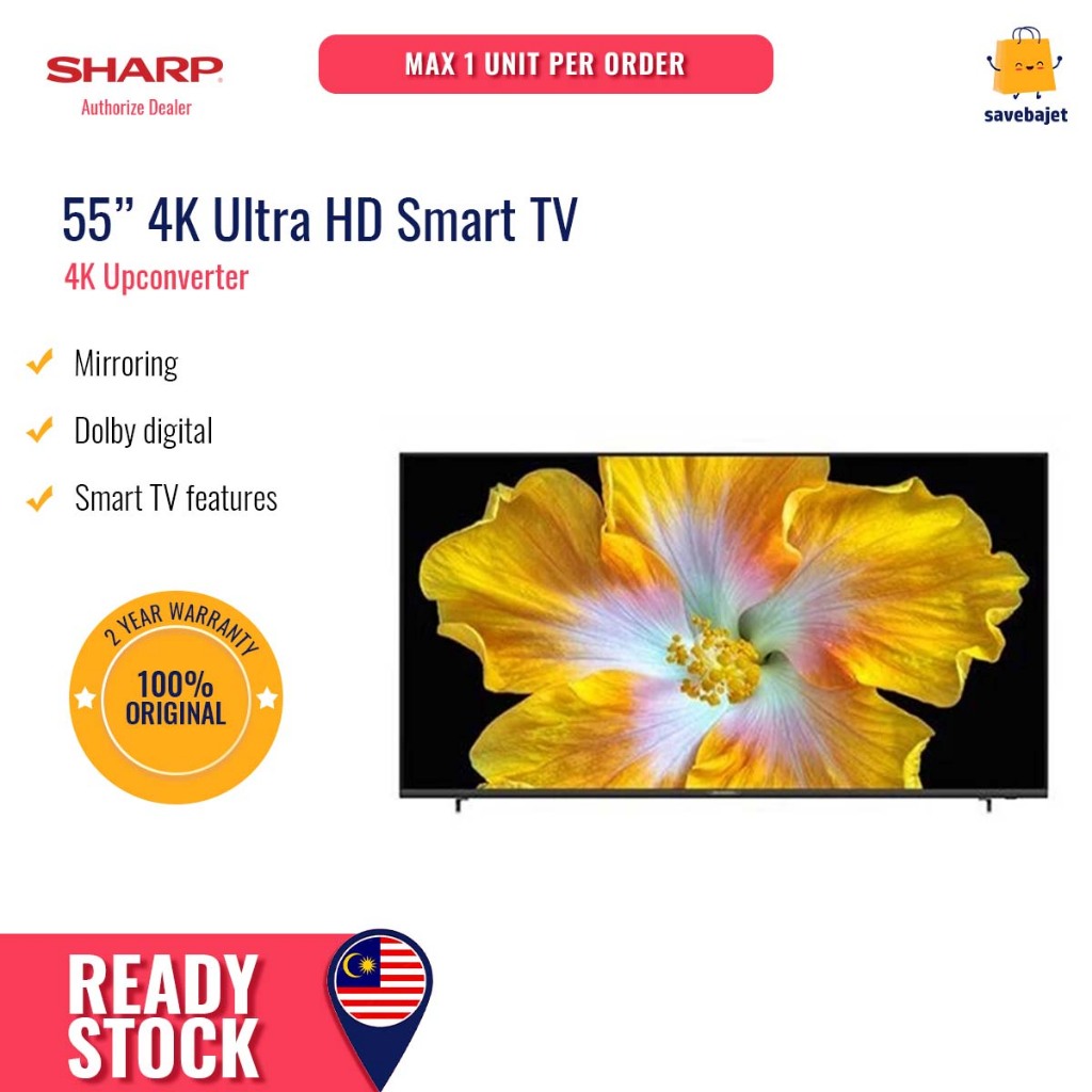 SHARP LED 4K Ultra HD Smart TV (55") 4TC55EJ2X | Shopee Malaysia