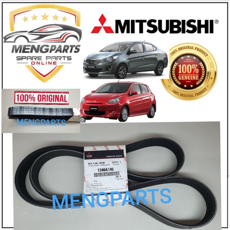 ORIGINAL 💯% MITSUBISHI ATTRAGE A13A ,MIRAGE A03A, FAN BELT 1340A146 ...