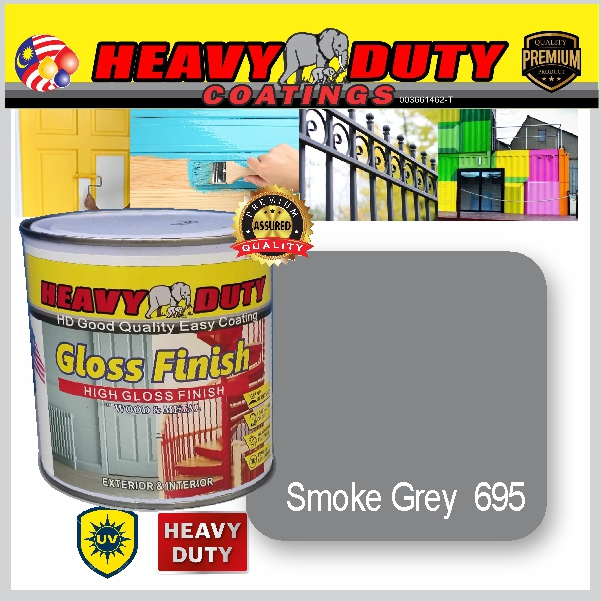 695 SMOKE GREY 1L ( 1 LITER ) HEAVY DUTY High Gloss Finish Paint for ...