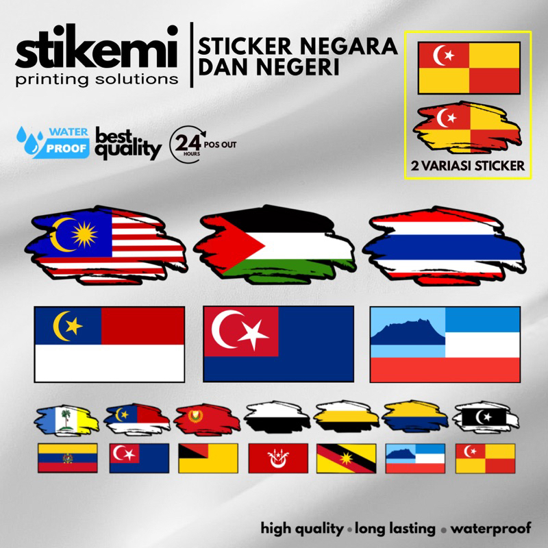 STICKER MALAYSIA / NEGERI FLAG (HIGH QUALITY) | Shopee Malaysia