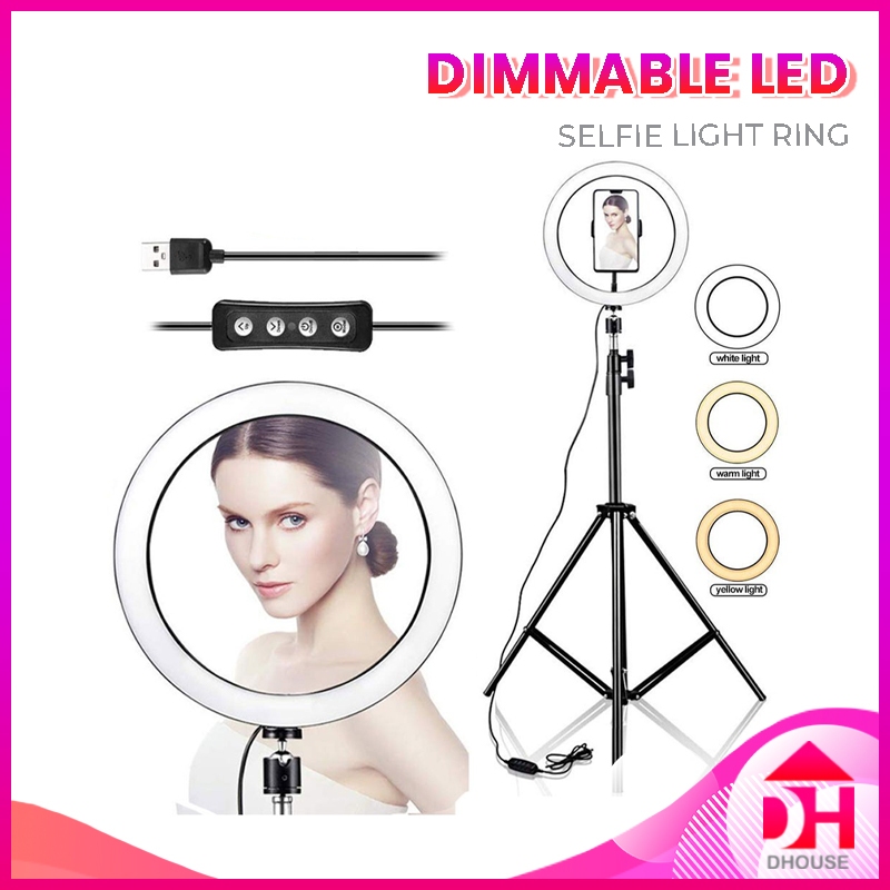 Dimmable LED Selfie USB Lumiere Camera Circle Light Ring For Makeup ...