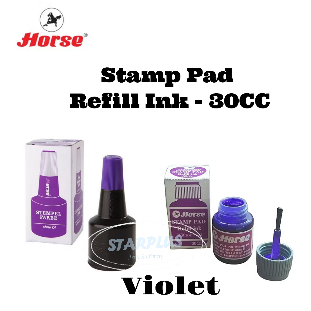 (Starplus) Horse Stamp Pad Refill Ink - Violet (30cc) | Shopee Malaysia