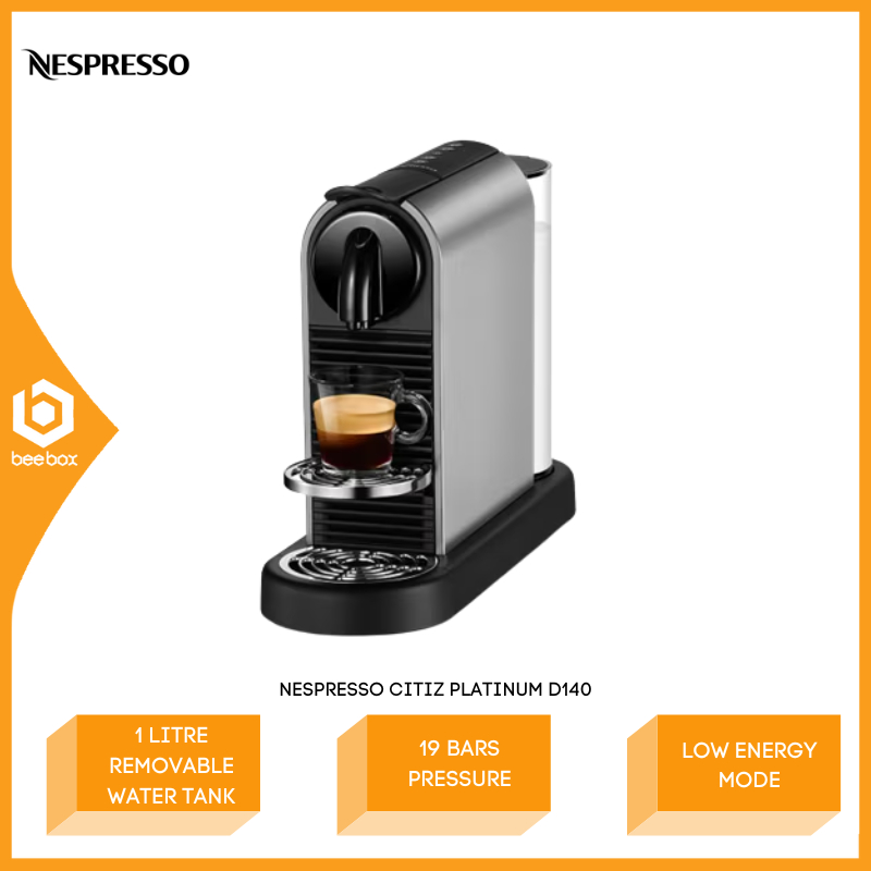 Nespresso CitiZ Platinum Stainless Steel Coffee Machine D140-ME-TI-NE ...