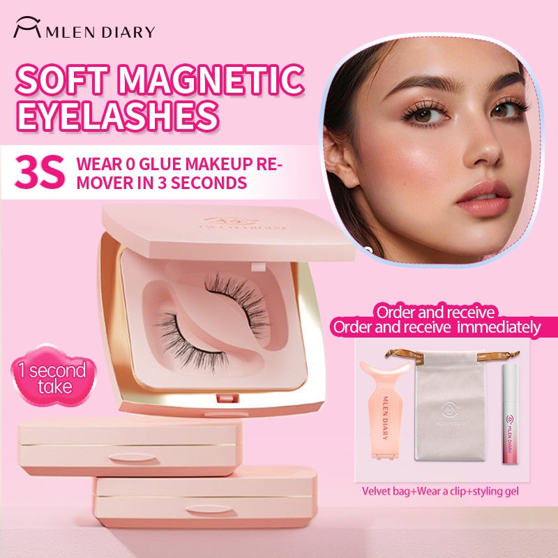 MLEN DIARY Soft magnetic eyelashes do not require glue and can be worn ...