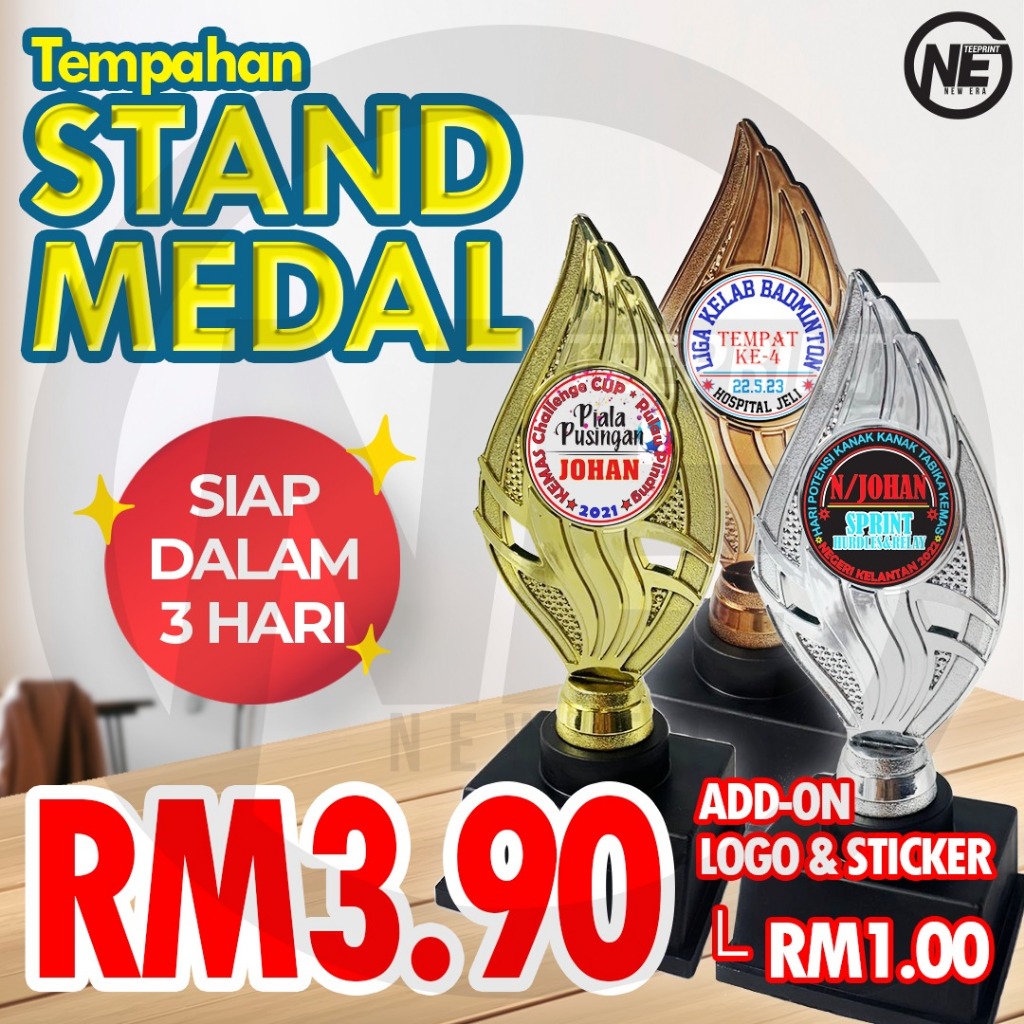 PLASTIC TROFI PIALA FREE DESIGN STICKER MEDAL-HADIAH @SUKAN AWARD ...