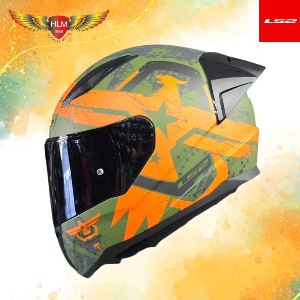 LS2 FF353 RAPID II SPOILER THUNDER BIRDS MATT ORANGE FULLFACE HELMET ...