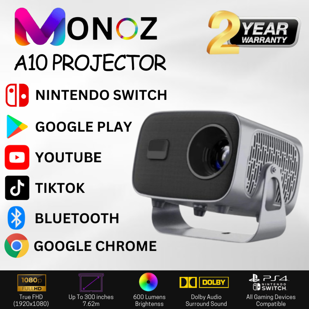 MONOZ Projector A10 PRO 4k new 360° Android Portable projector Phone ...