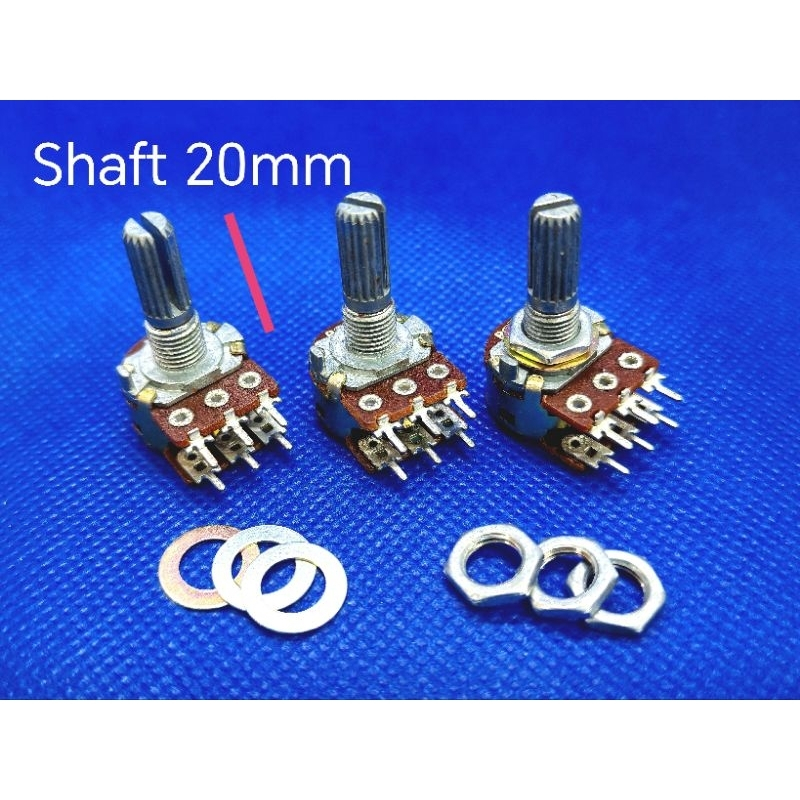 ALPHA POTENTIOMETER VARIABLE RESISTOR X2 DOUBLE GANG DIA 16MM 0.25W ...