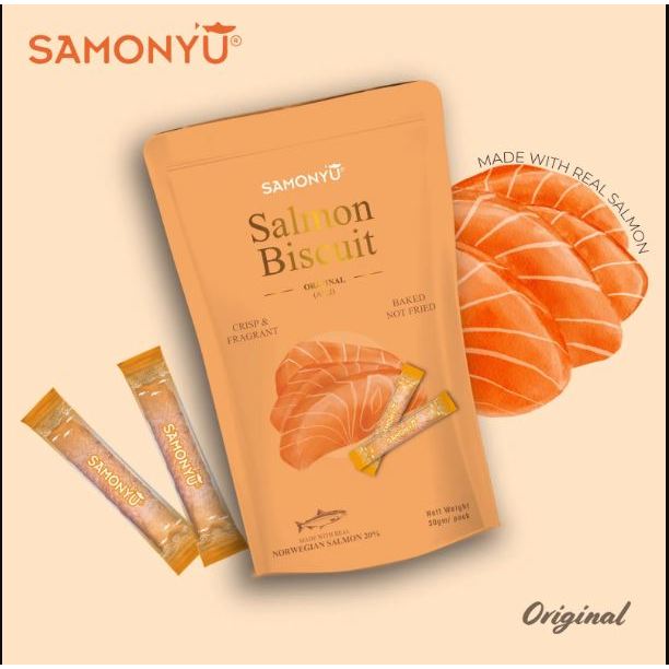SAMONYU ORIGINAL SALMON BISCUIT STICK (经典原味口味三文鱼饼干) | Shopee Malaysia