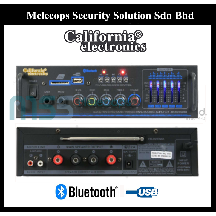 California Electronics AV-269TKUSB AC/DC FM/USB/SD Card Professional ...