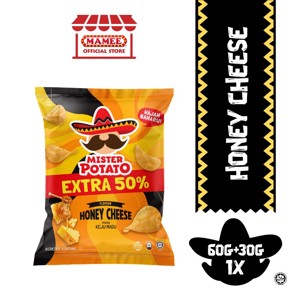 Mister Potato Chips - Honey Cheese (60g x1 pack) [Extra 50%] | Shopee ...
