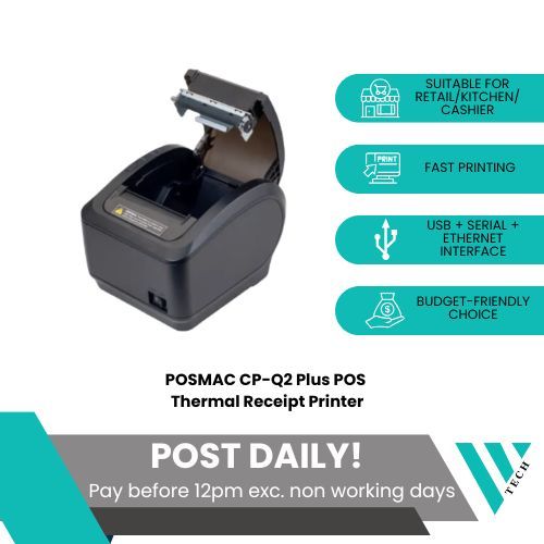 POSMAC CP-Q2 Plus Pos Thermal Receipt Printer 80MM (USB+LAN) | Shopee ...