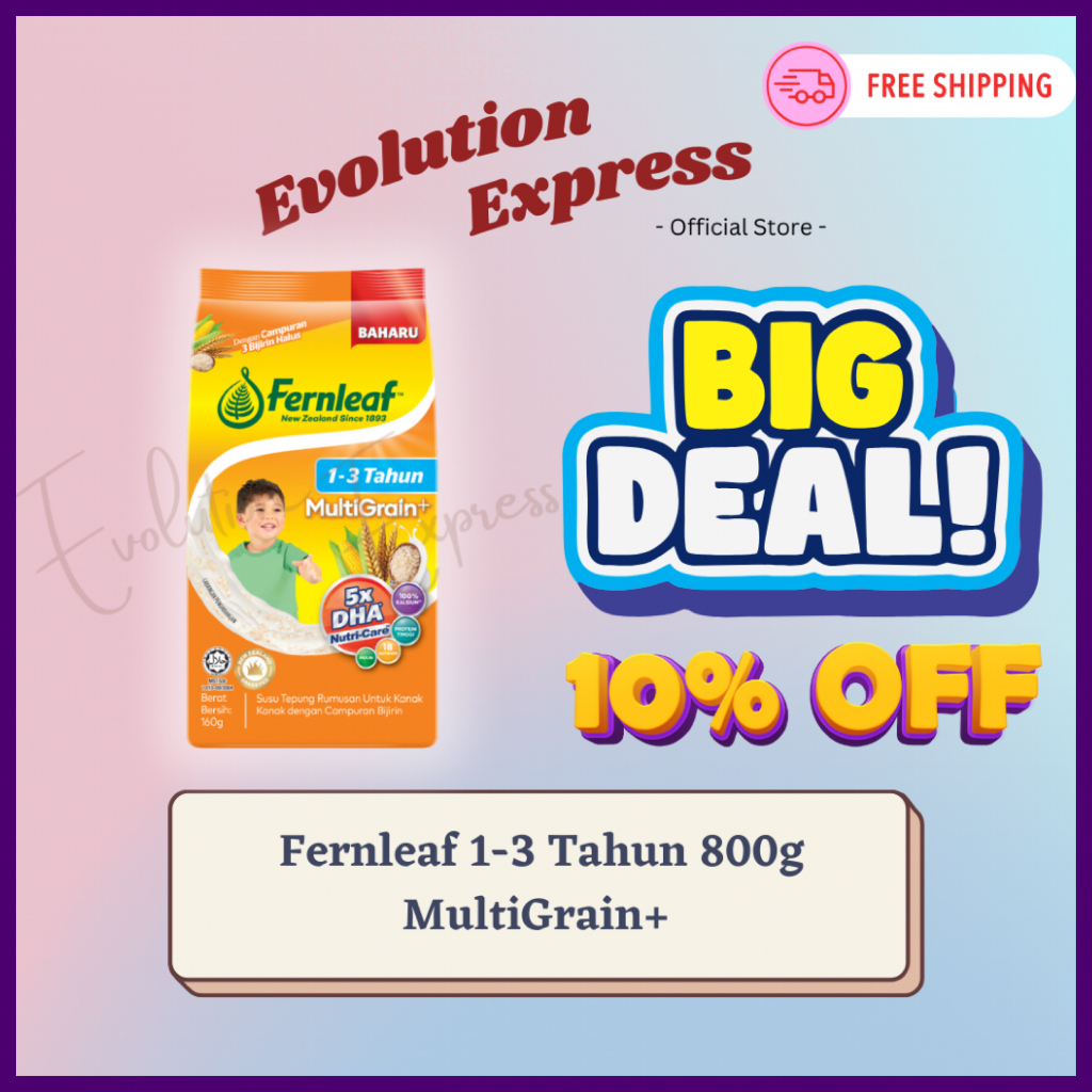 FERNLEAF Multigrain Milk Powder for Children 1 - 3 years (800g) Exp 4/ ...