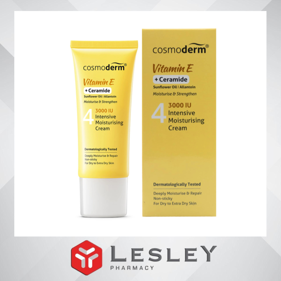 Cosmoderm Vitamin E Moisturiser + Ceramide 3,000 IU w/ Rosehip Oil 50mL ...