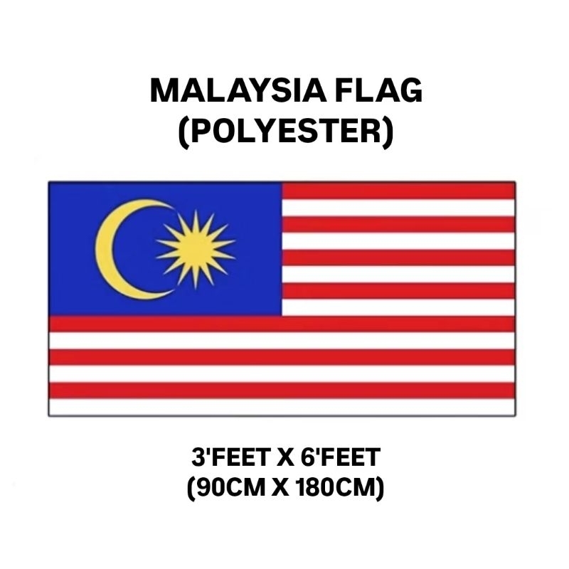 (3PCS) MALAYSIA Polyester Flag | 3'X6' [90CM X 180CM] Standard Size ...