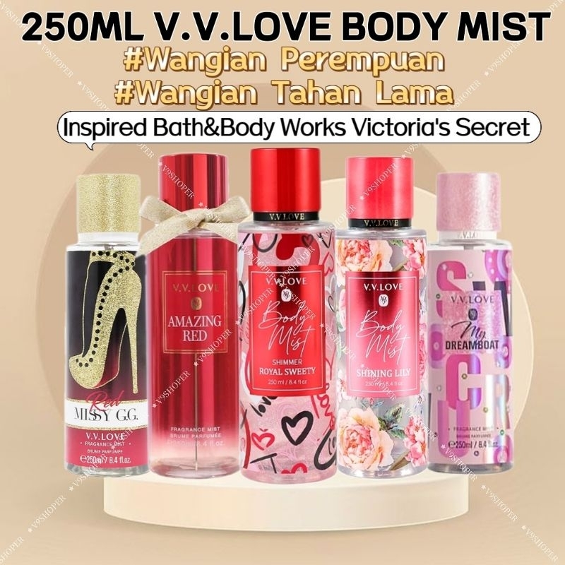 250ML V.V.LOVE Body Mist Fragrance Mist Women Inspired bbw Victoria ...