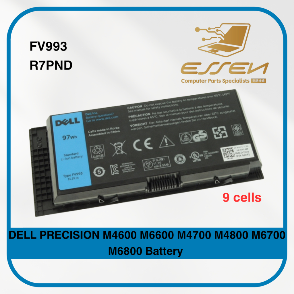 Original Dell Precision M4600 M4700 M4800 M6600 M6700 M6800 9cell 6Cell ...