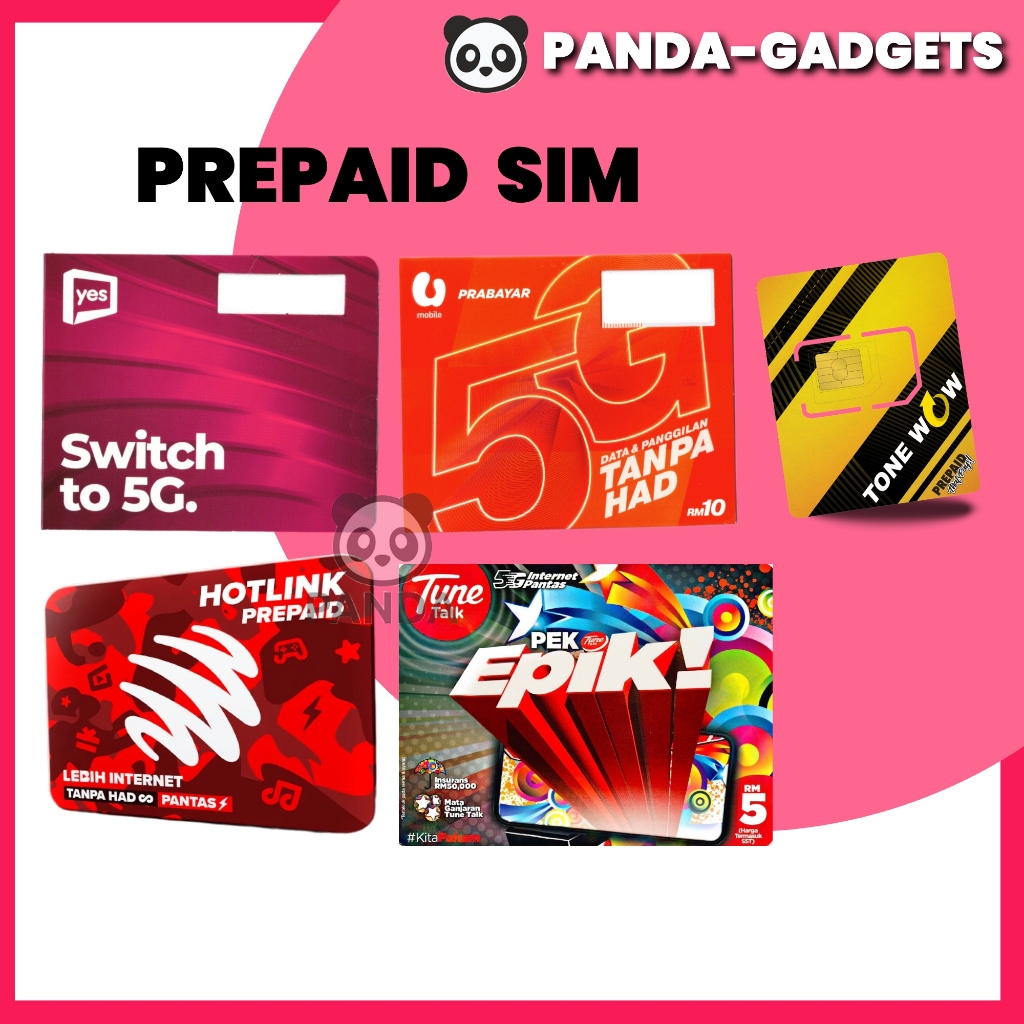 Prepaid SIM Card Prabayar UMOBILE MAXIS HOTLINK YES TONEWOW HALOTELCO ...