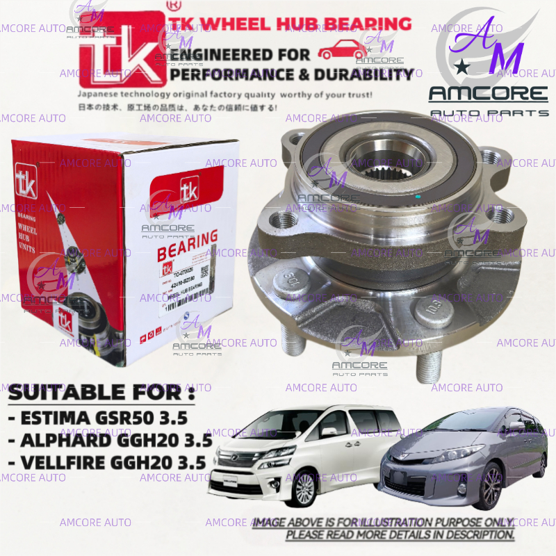 TK WHEEL BEARING HUB (FRONT & REAR)(2WD) - TOYOTA ESTIMA ACR50 ...