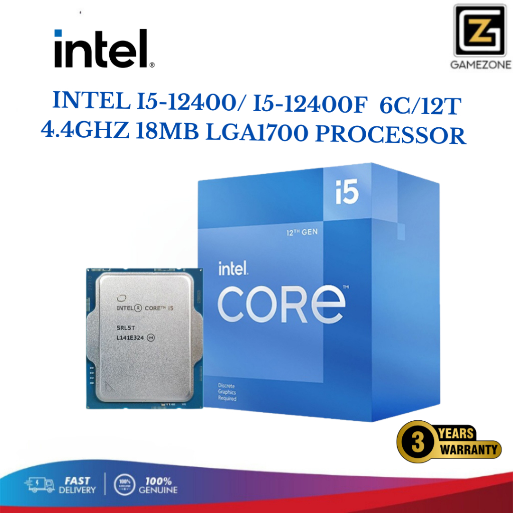 INTEL CORE ( I5-12400F / I5-12400 ) 18MB CACHE 4.4GHz LGA1700 PROCESSOR | Shopee Malaysia
