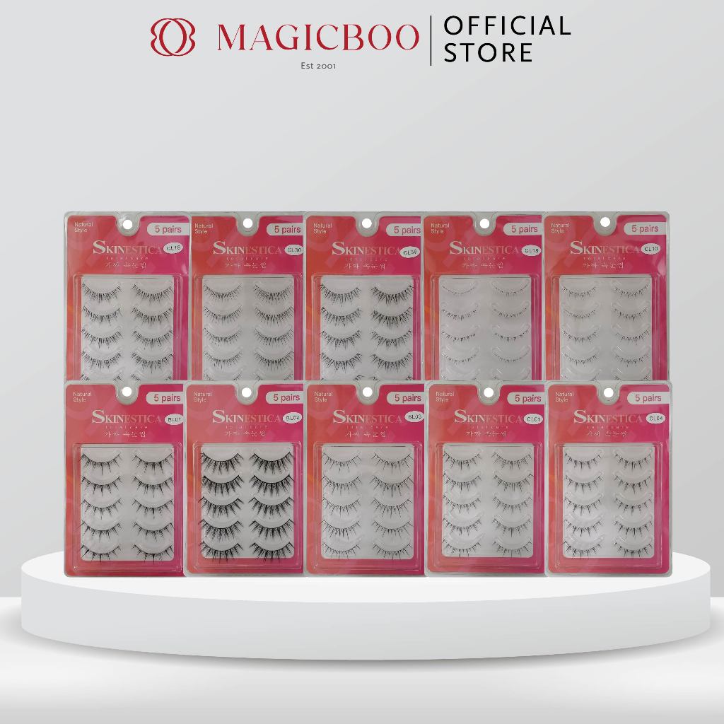 Magicboo Skinestica 3D Faux Eyelashes Extensions C Curl Types (5 Pairs ...