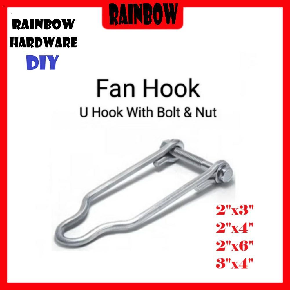 Fan Hook c/w Bolt & Nut Bracket / Ceiling Fan Hook Bracket (2"x3",2"x4 ...