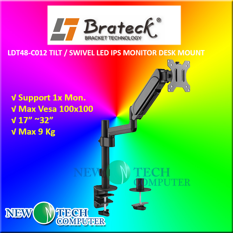 BRATECK LDT48-C012 TILT SWIVEL LED IPS MONITOR DESK MOUNT SUPPORT 1 ...