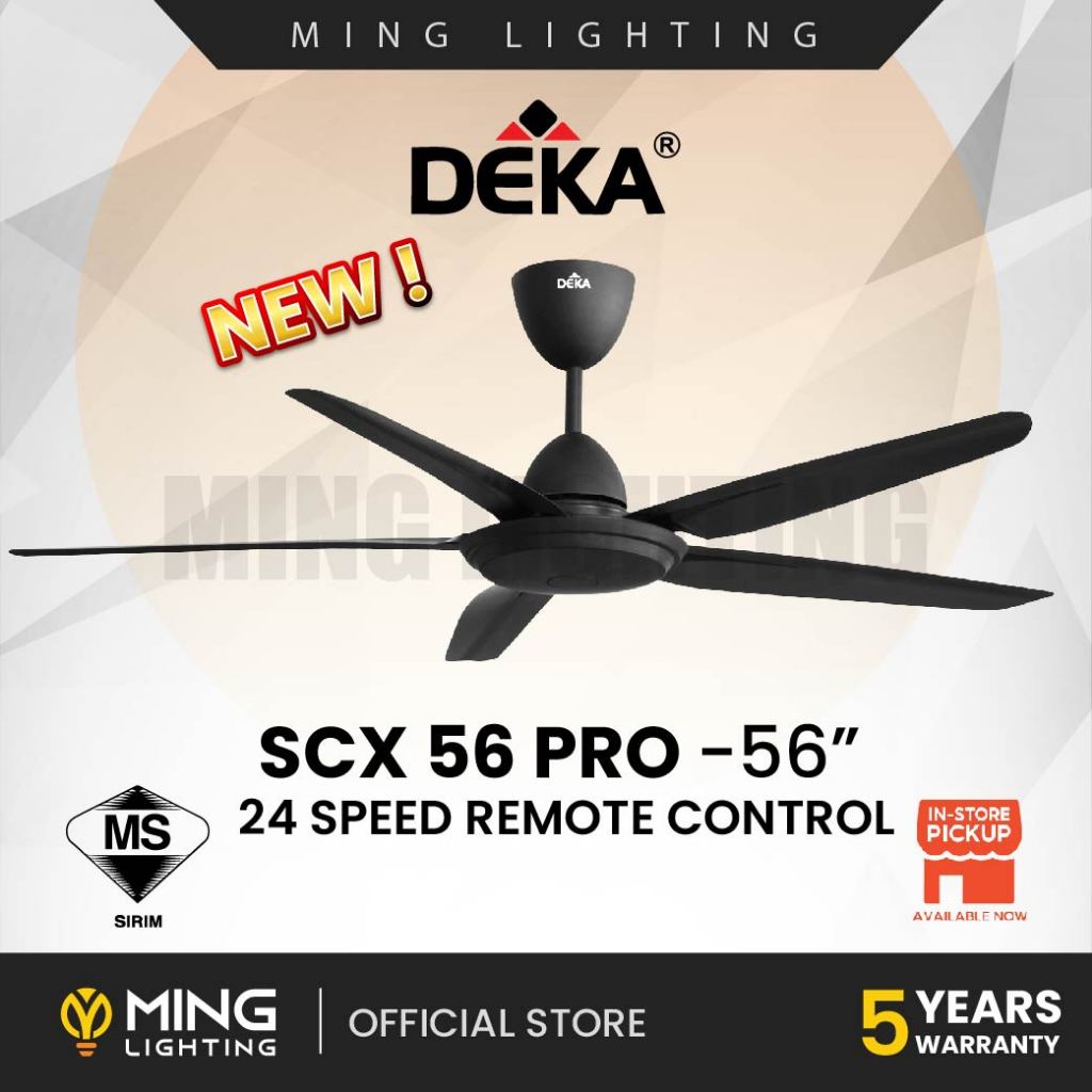 (Sirim) DEKA Ceiling Fan SCX 56 Pro Remote Control 12+12 Speed 5 Steel Blade Kipas Siling ...