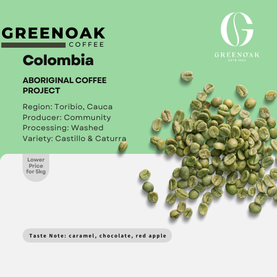 Colombia Aboriginal Coffee Project Castillo & Caturra Raw Coffee Beans ...