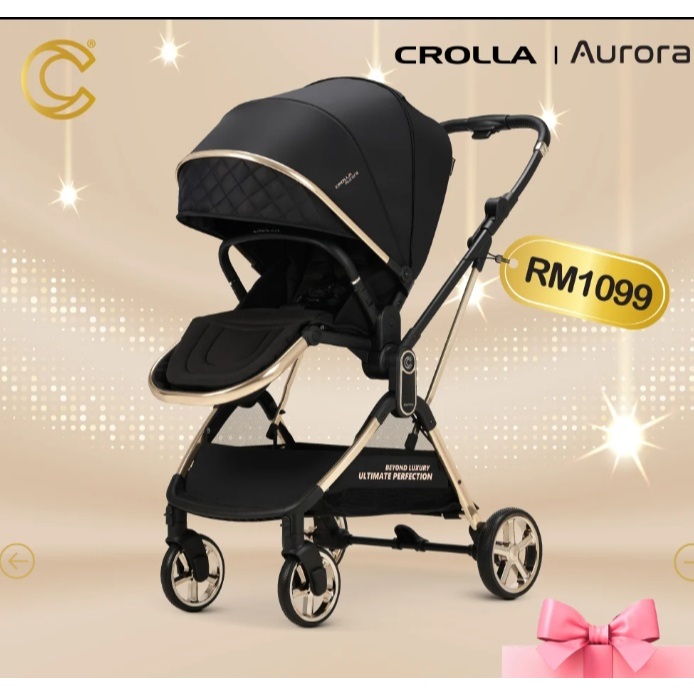 Crolla® Aurora (Metallic Gold) - Auto Fold, Two way facing Stroller ...