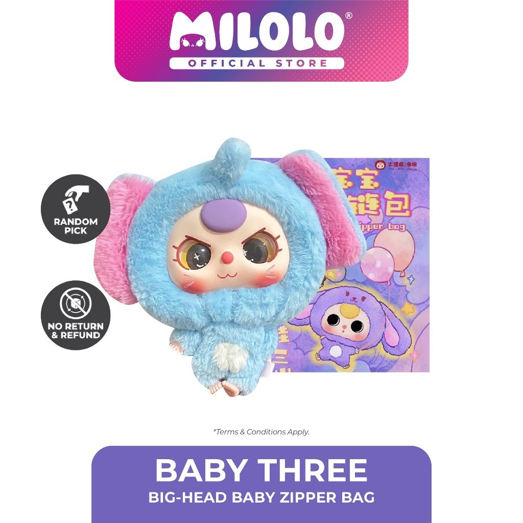 [MILOLO] BABY THREE Big Head Baby Zipper Bag Blind Box - Original ...