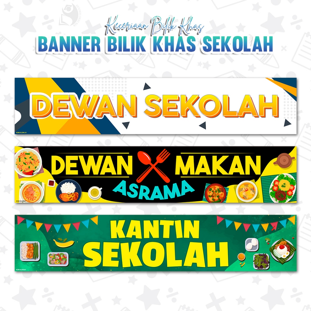 🌼1 DAY SHIP🌼 BANNER BEAM NAMA DEWAN SEKOLAH / DEWAN MAKAN ASRAMA ...