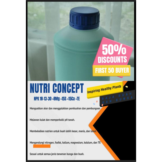 1L Baja Penggalak Buah Bunga Nutri-Concept Untuk Pokok Buah Pokok Bunga & Sayuran Baja Nutrien ...