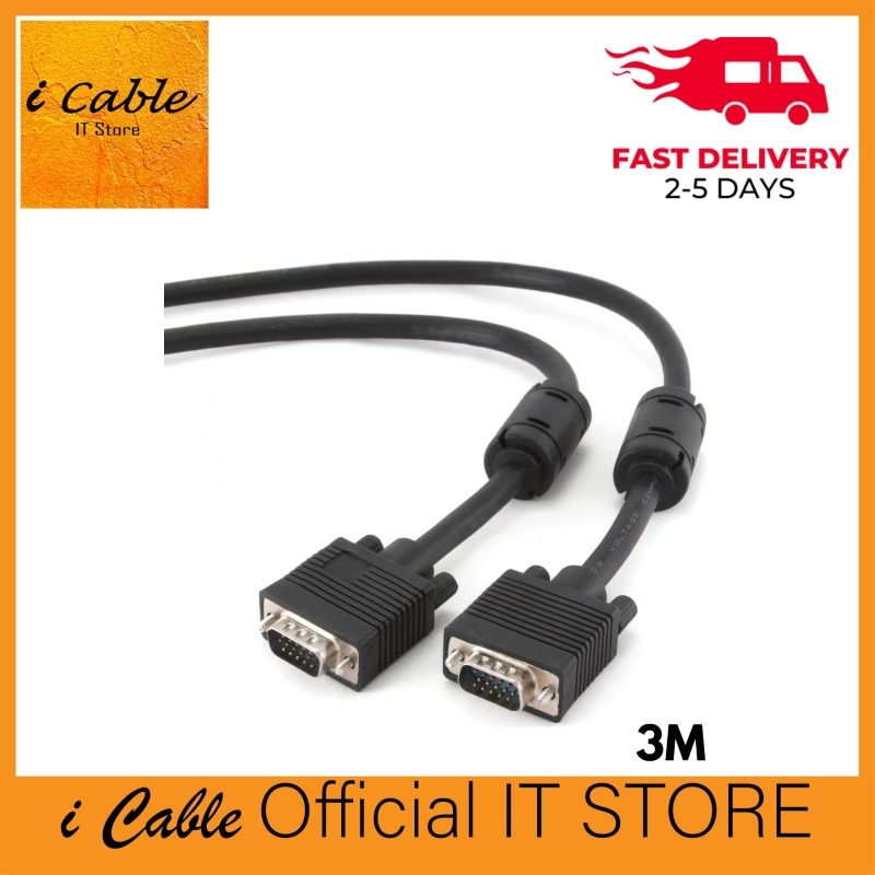(Ready Stock) i Cable VGA (Male) to VGA (Male) 3+6 Monitor Display ...