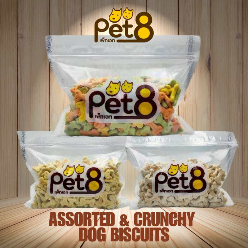 PET8 Assorted Dog Biscuits (500g) - Crunchy Dog Snacks Suitable for All ...