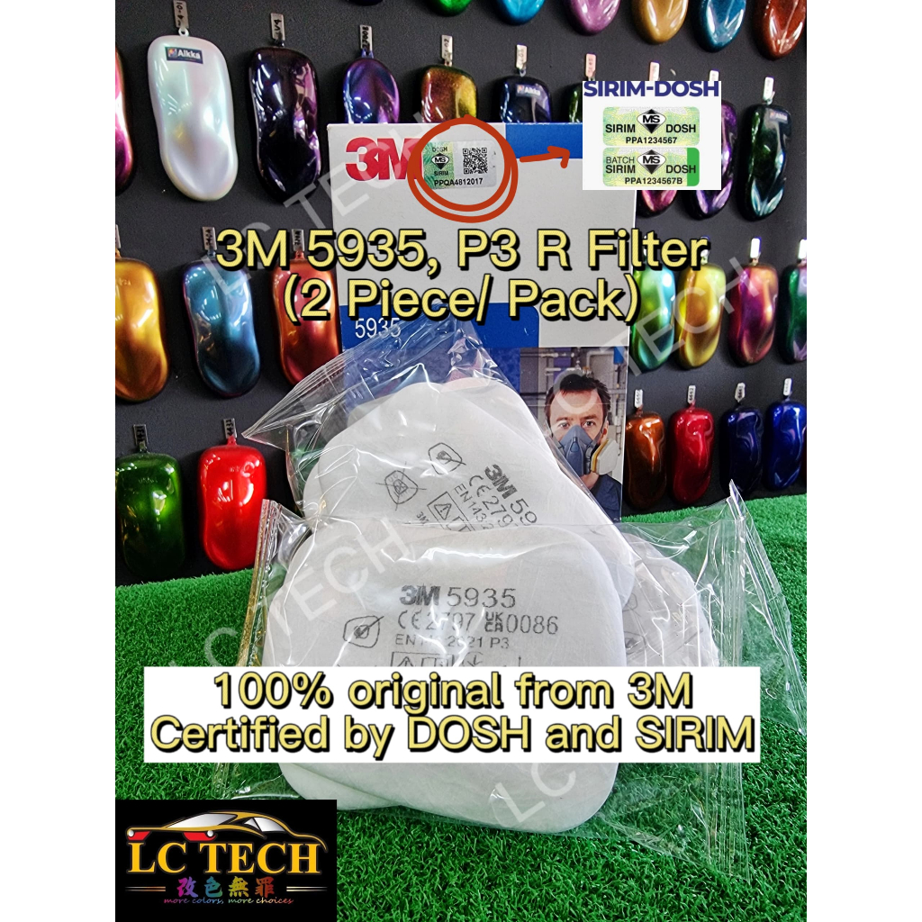 100% Orginal 3M™ 5935 P3 R Particulate Filter/ SIRIM Approved ...