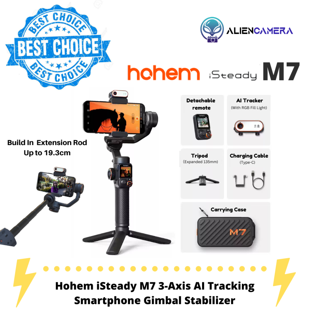 Hohem iSteady M7 Kit / M7 / M6 AI Sensor Mobile Phone AI Stabilizer 🌟Gimbal Viral Tiktok🌟 ...