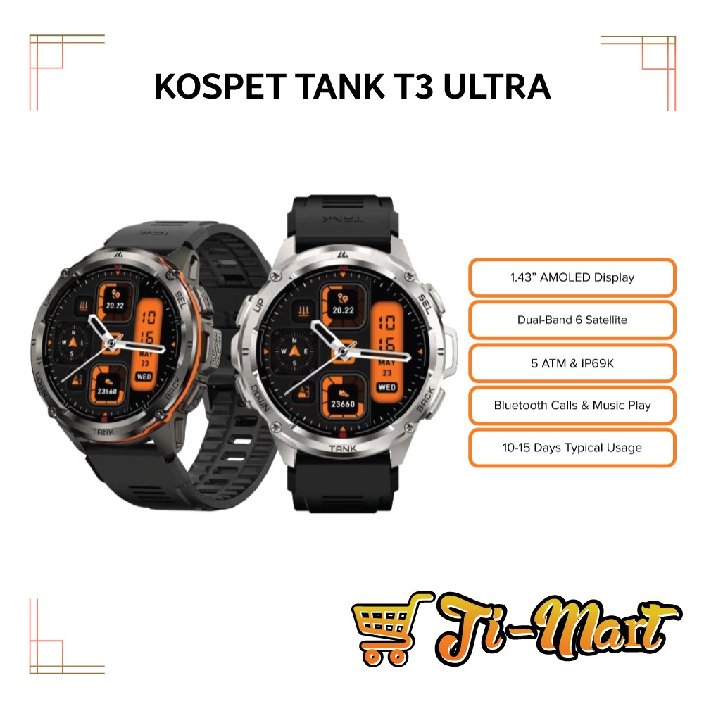KOSPET TANK T3 | TANK T3 Ultra (GPS) Smart Watch 1.43-inch AMOLED For ...