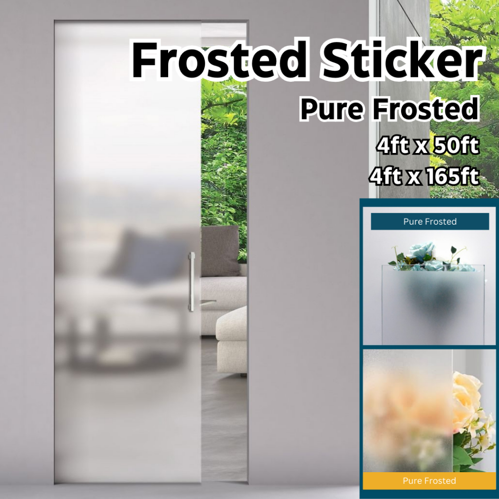 Pure Frosted 4kaki Home Decor/Hiasan Rumah, White/Putih Sticker Frosted ...