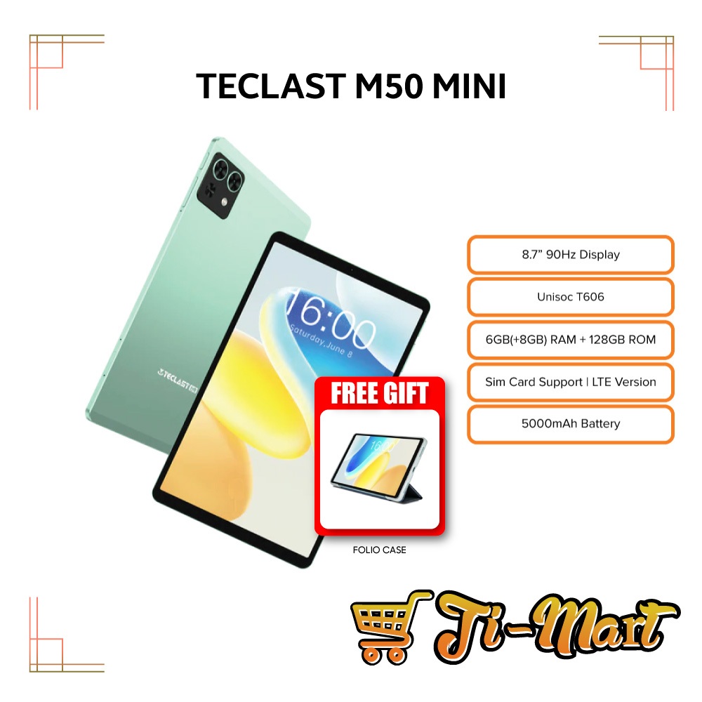 Teclast M50 Mini Tablet Android 14 T606 6GB RAM 128GB ROM 8.7" Tablets PC Incell Fully Laminated ...