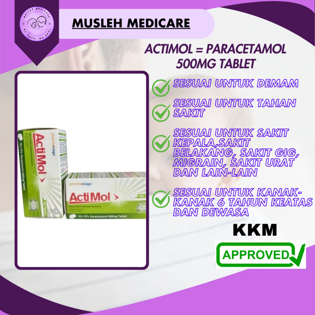ACTIMOL PARACETAMOL 500MG 10X10'S | Shopee Malaysia